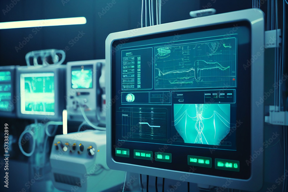 Innovative technology in a modern hospital operating room futuristic ...