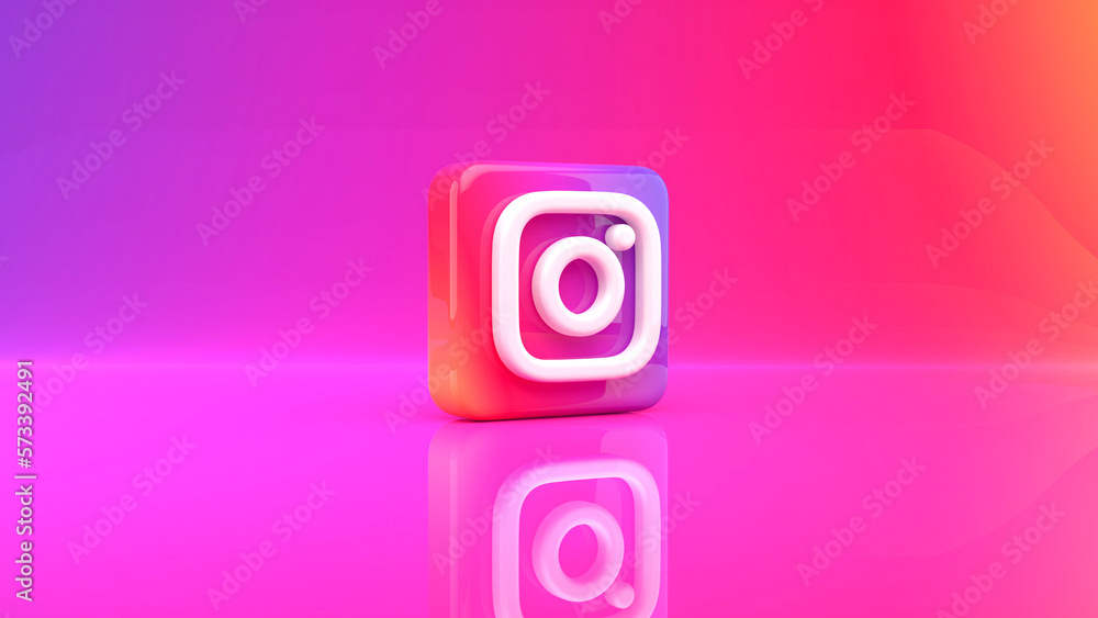 Background Instagram 3d Logo Social Media Stock Photo | Adobe Stock