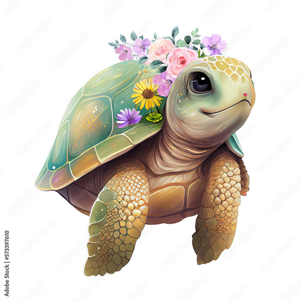 Cute Sea Turtle Pastel Color Watercolor Clipart, Sea Turtle with ...