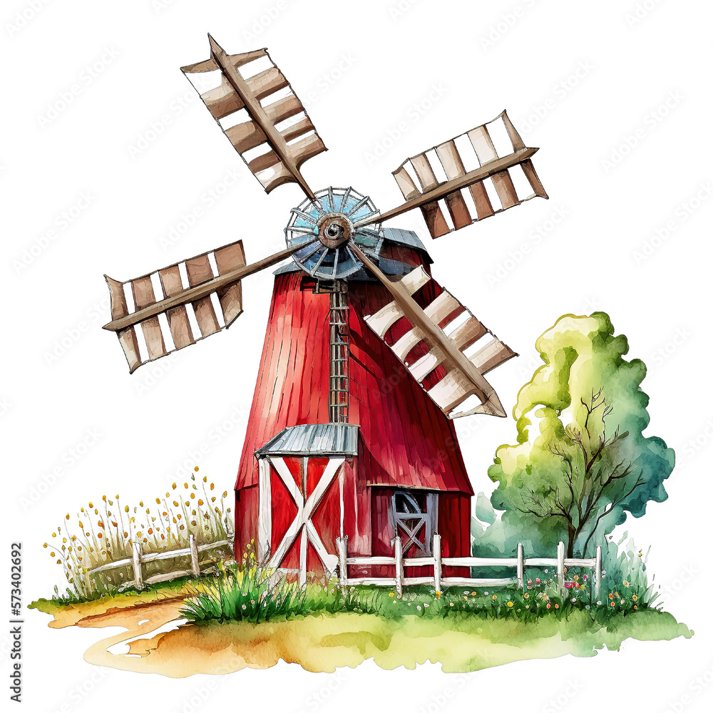 Farm Windmill Drawings