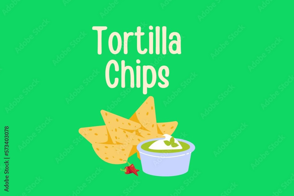 national tortilla chip day animated short video on green screen ...