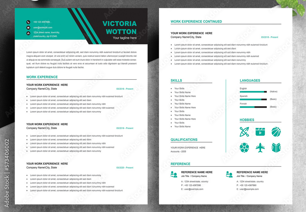 Resume Design Modern & Professional Template Layout Stock Template ...