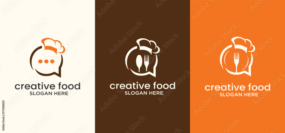 food logo design, modern food chef logo design concept cooking logo ...