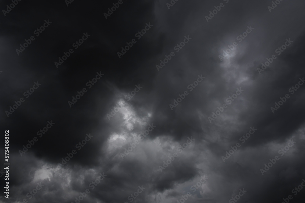 Dramatic dark storm rain clouds black sky background. Dark thunderstorm ...
