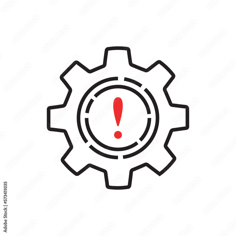 thin line failure icon with broken operational process. concept of ...