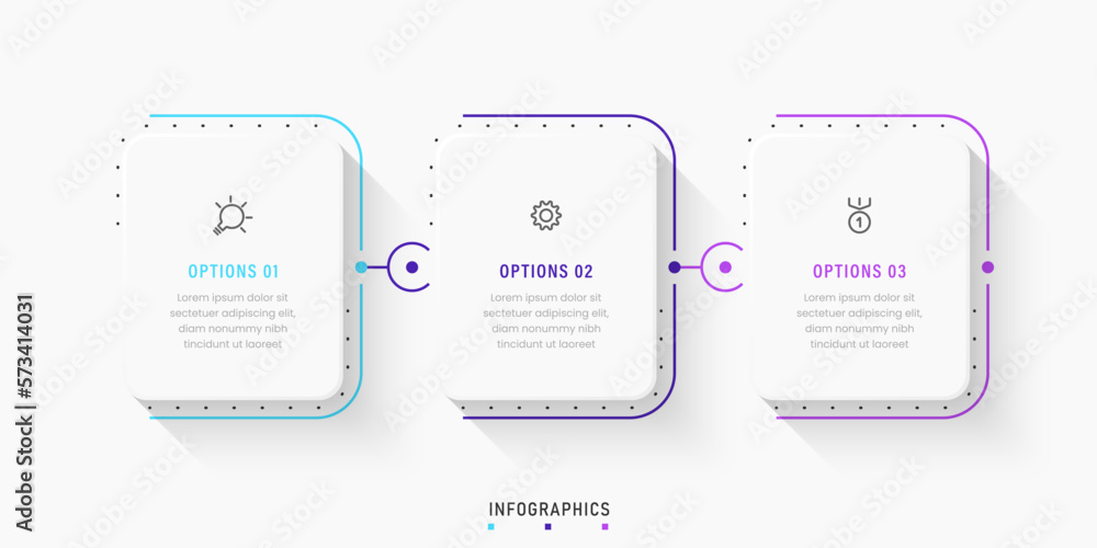 Vector Infographic label design template with icons and 3 options or ...