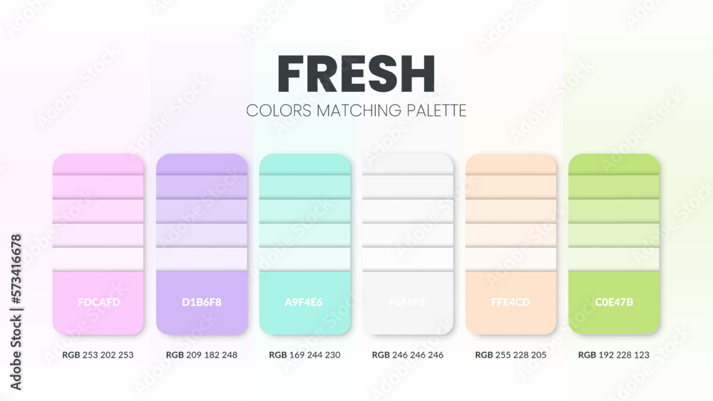 Color palette in Fresh colour theme collections. Color inspiration or ...