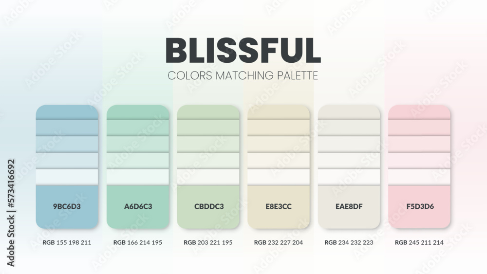 Color palette in Blissful colour theme collections. Color inspiration ...
