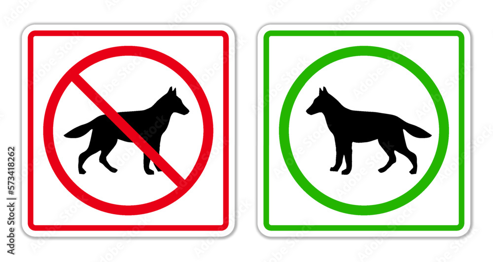 pet animal zone area forbidden sign red stop symbol pictogram set ban ...