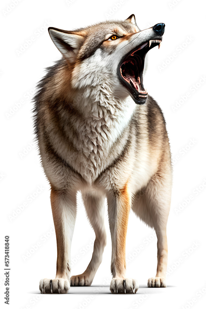 Wolf howl, isolated on transparent background. Generative Ai Stock ...