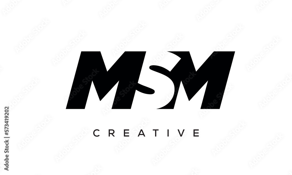 MSM letters negative space logo design. creative typography monogram ...