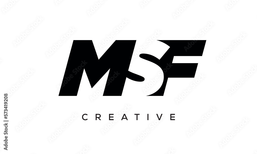 MSF letters negative space logo design. creative typography monogram ...