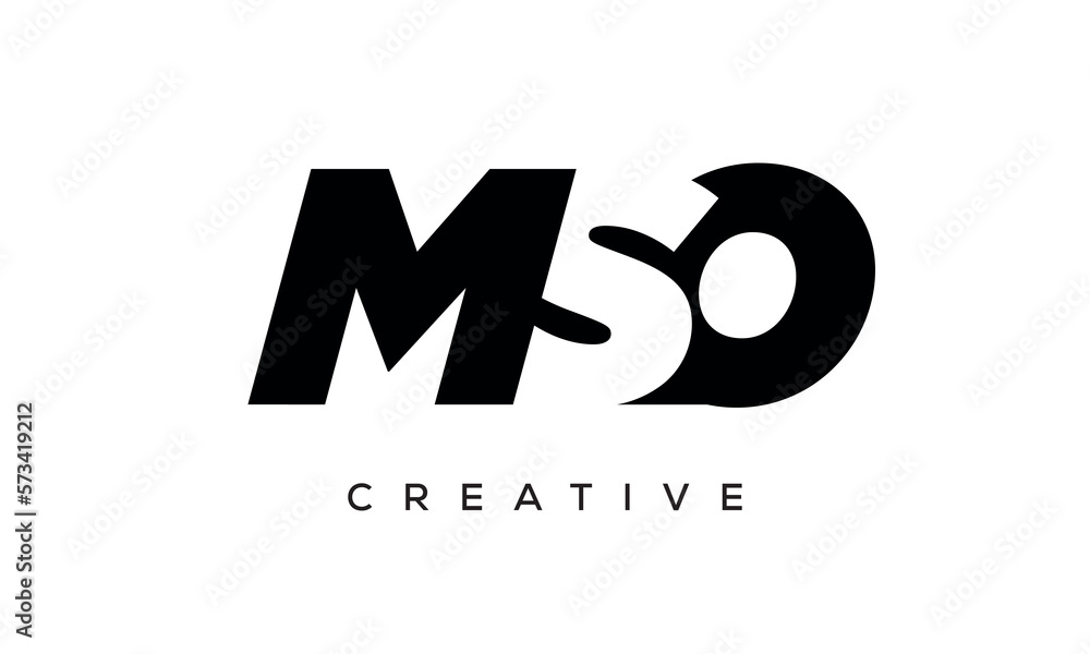 MSO letters negative space logo design. creative typography monogram ...