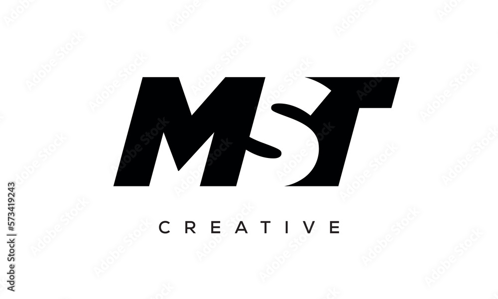 MST letters negative space logo design. creative typography monogram ...