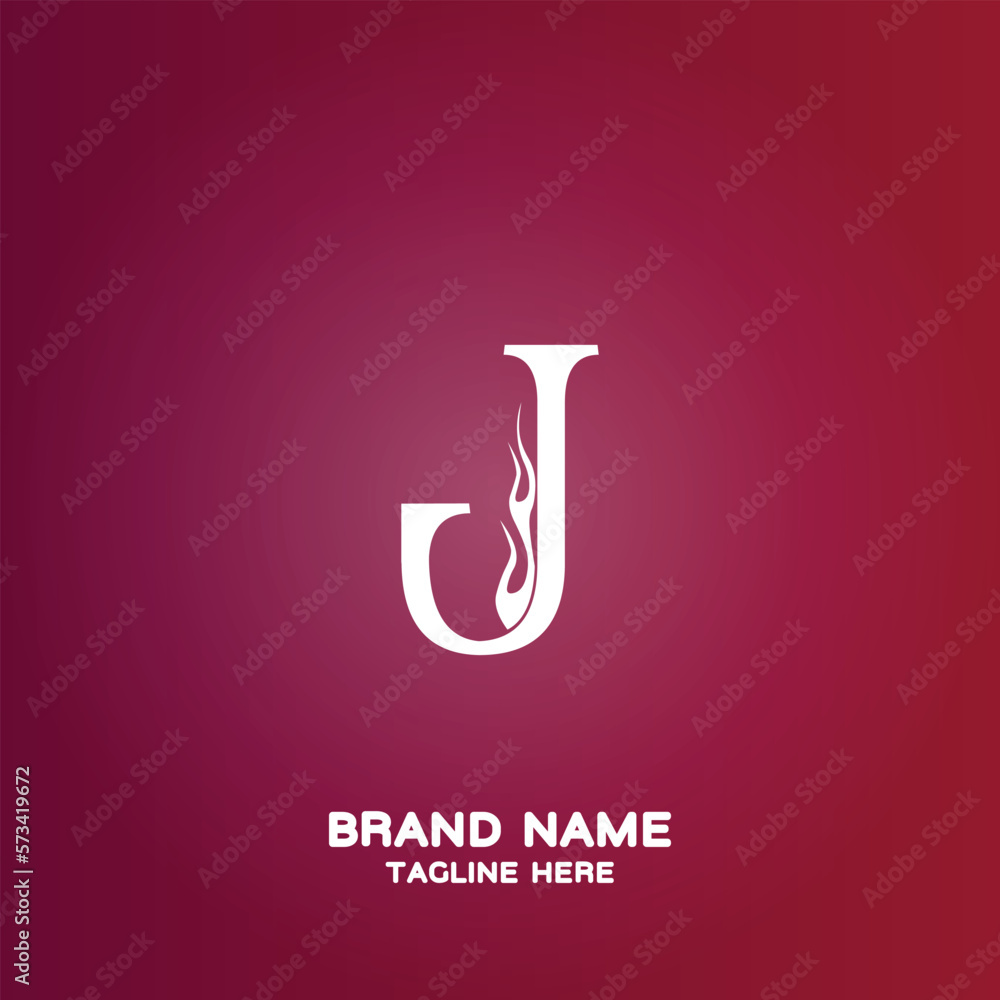 Letter J initial logo template, alphabet with gradient background Stock ...
