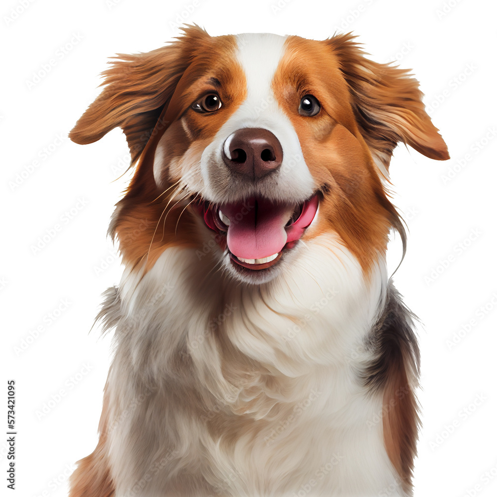 generative AI. Happy dog. Smiling dog on transparent background. Stock ...