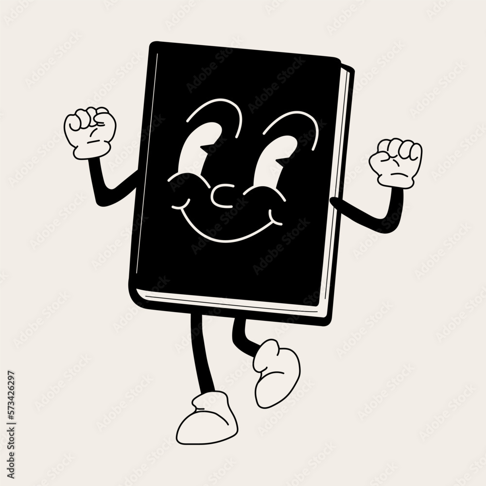 Book 30s cartoon mascot character 40s, 50s, 60s old animation style in ...