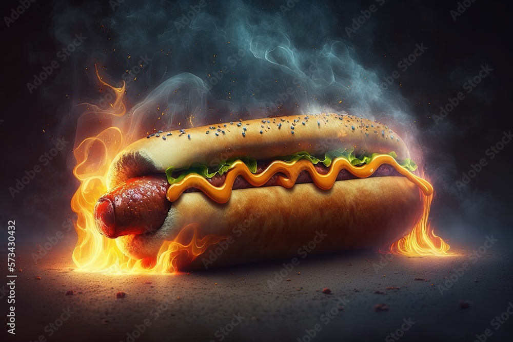 Hot Dog symbol for fast food or street food design. Logotype for ...