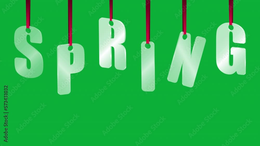 Spring loop animation in 4K Ultra HD, Spring sign animation with green ...