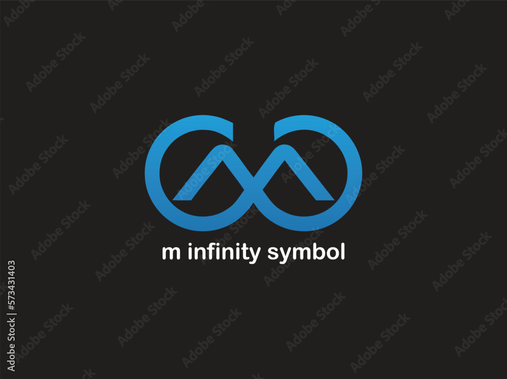 m infinity symbol logo design.creative modern minimal business logo ...
