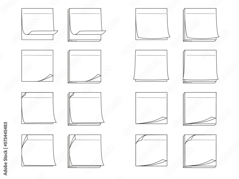 Collection of stickers for notes Isolated on white background ...