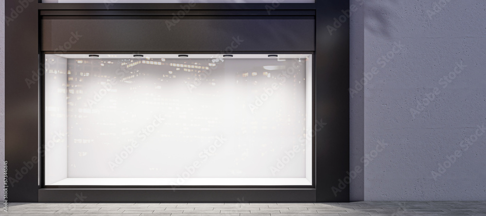 Front view on dark wall background with place for your advertising ...