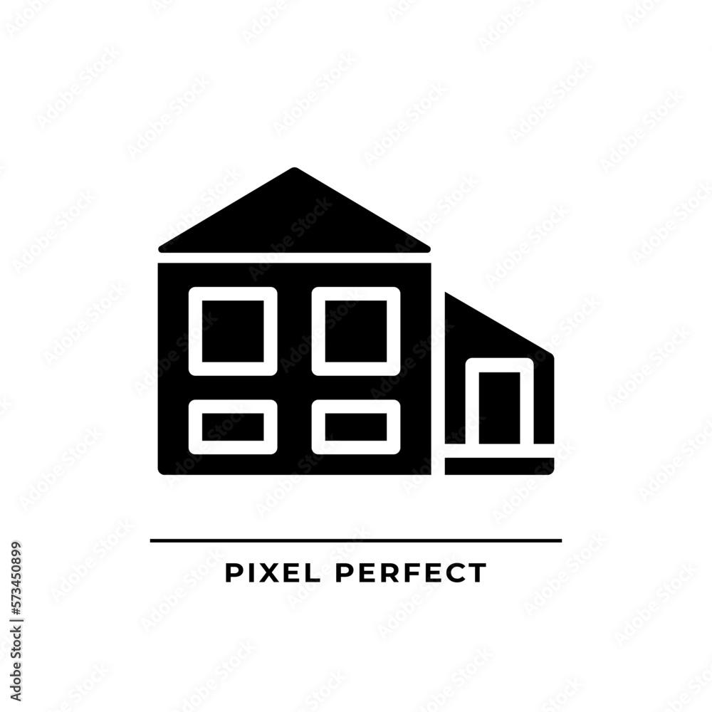 Split-level house black glyph icon. Bi-level home. Detached suburban ...