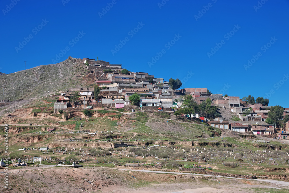 The panoramic view of Mingora in Swat valley of Himalayas, Pakistan ...