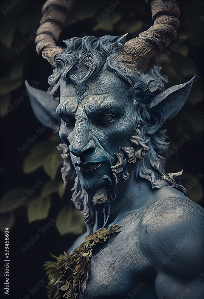 Portrait of Satyr creature from Greek mythology, Generative AI Stock ...