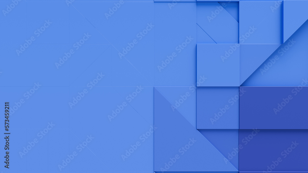 Collection of Blue 3D Shapes form a wall. Tech wallpaper with copy ...