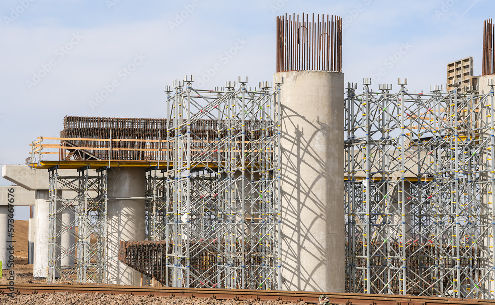 Construction industry. The construction site of a new highway in Tunari ...