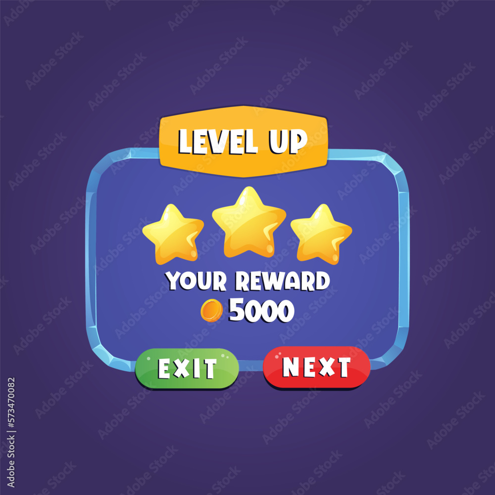 Level Up app menu option UI design elements. UI kit collection buttons ...