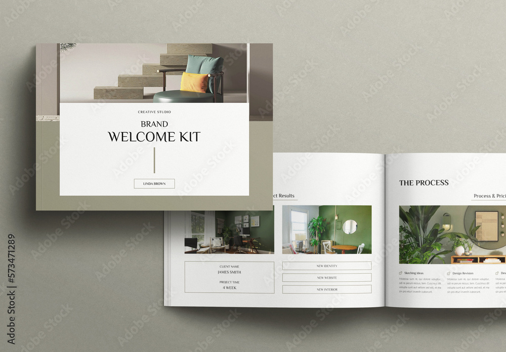 Brand Welcome Kit Template Landscape Stock Template | Adobe Stock