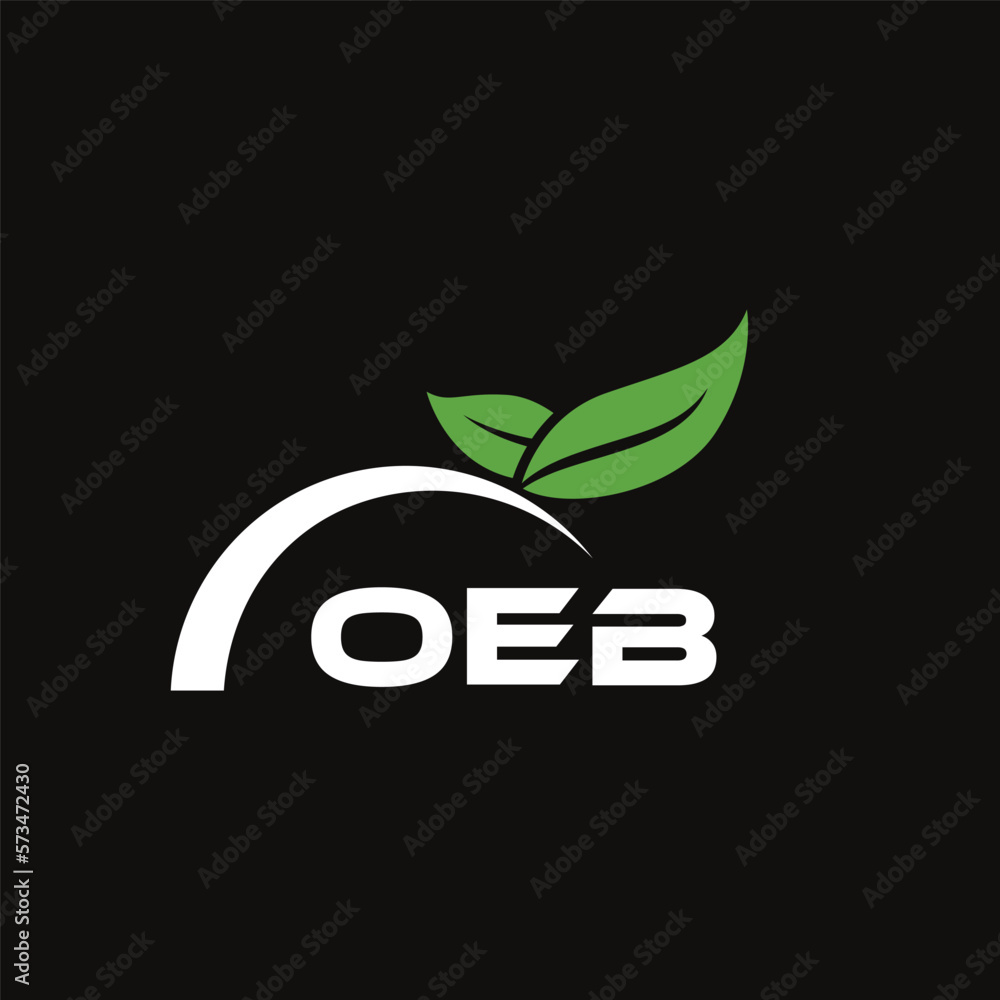 OEB letter nature logo design on black background. OEB creative ...