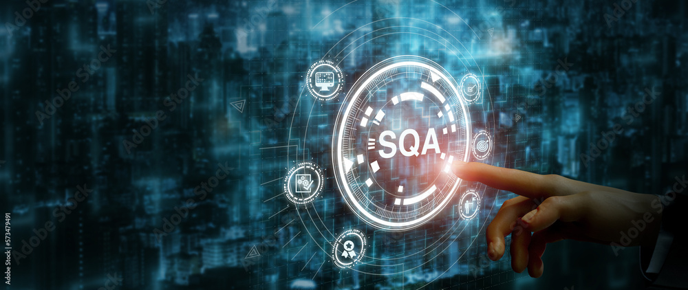 SQA, Software Quality Assurance concept. Verifying a software meets the ...