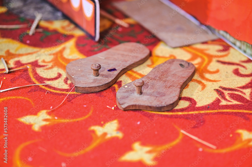 Paduka. Traditional Hindu Wooden Sandals. Maharashtra Culture. Indian ...