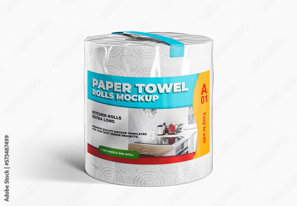 Paper Towel Rolls Packaging Mockup Stock Template | Adobe Stock