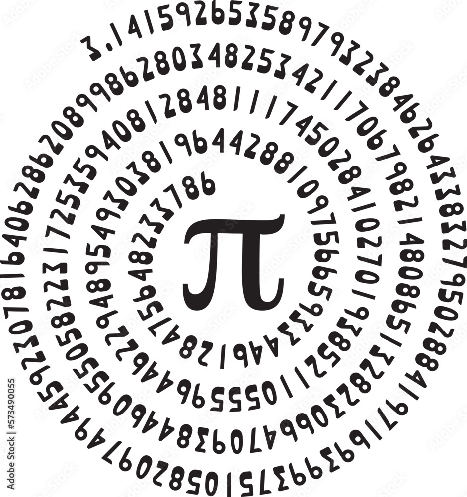 Pi day Spiral, Pi Day Clipart Stock Vector | Adobe Stock