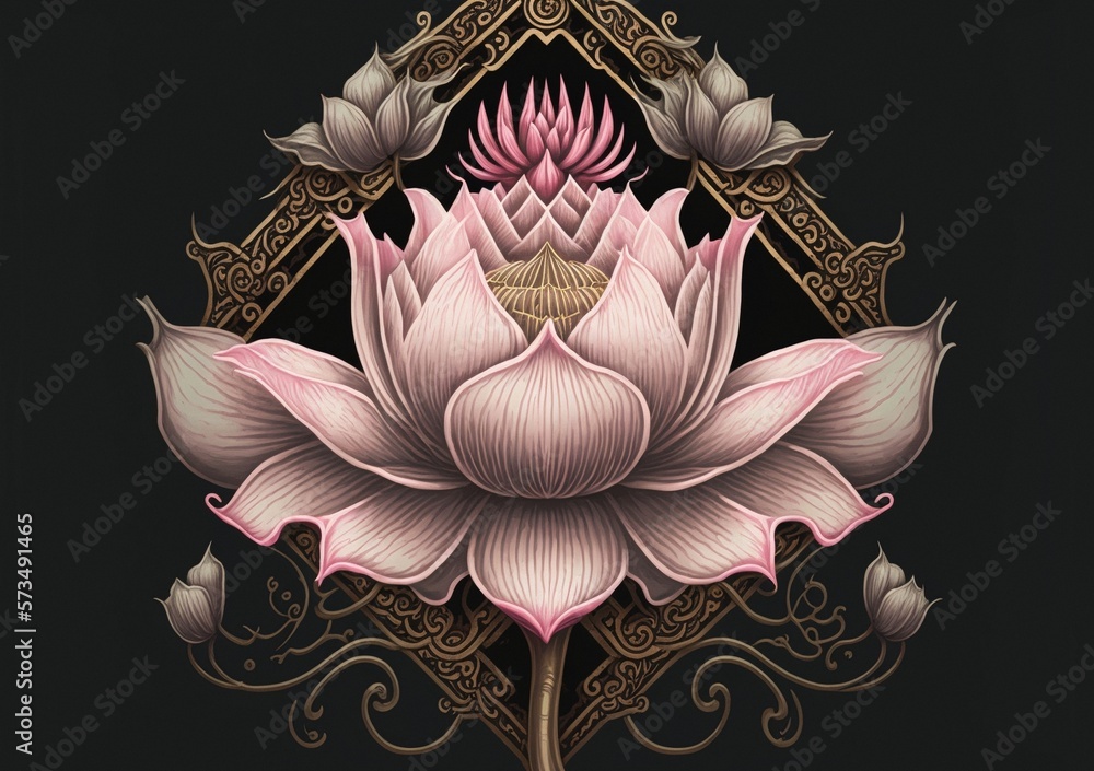 Gothic Lotus created with Generative AI Tools Stock Illustration ...