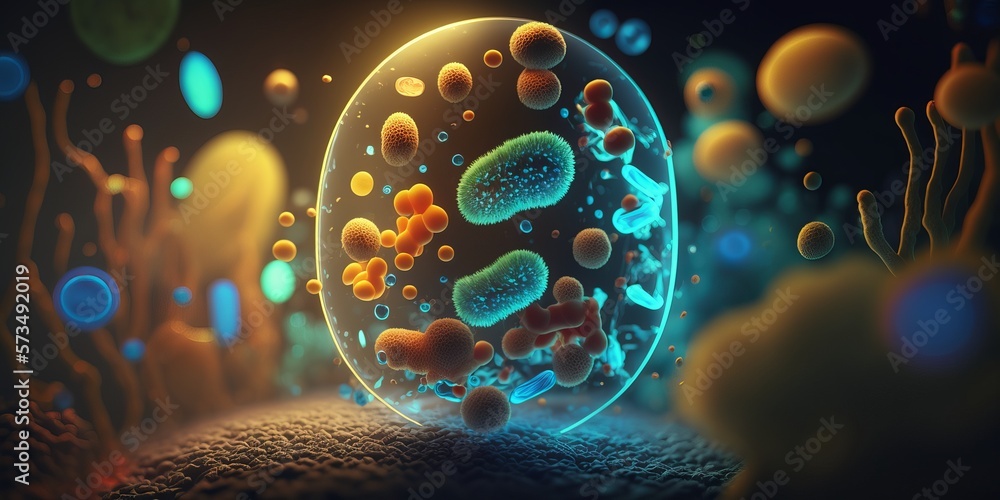 Bacteria cells under microscope background, Bacteria disease epidemic ...