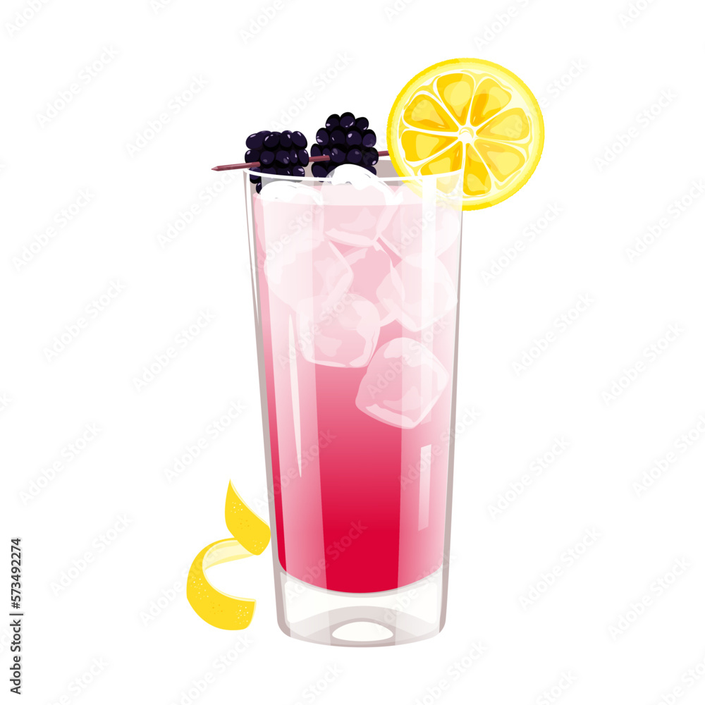 Cocktail "Russian spring punch".Classic alcoholic cocktail with vodka ...