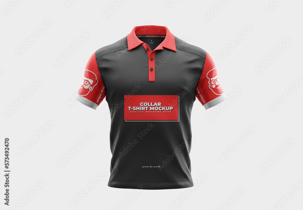 Team Collar Jersey T-Shirt Mockup Stock Template | Adobe Stock