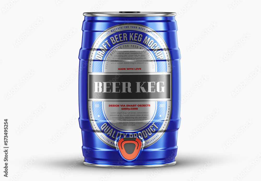 Aluminum Beer Keg Mockup Stock Template | Adobe Stock