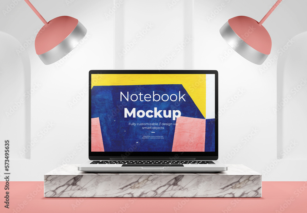 Laptop Computer Mockup Front View Stock Template | Adobe Stock