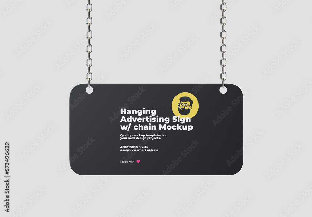 Hanging Advertising Sign Mockup Stock Template | Adobe Stock