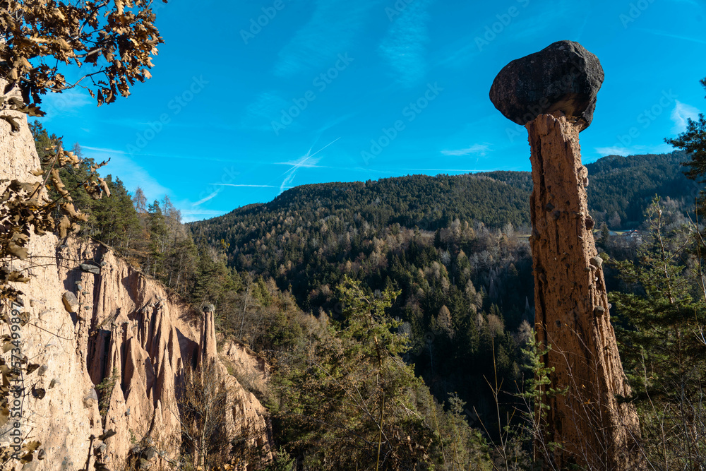 Huge rock supported by the tallest earth column in the world. Earth ...