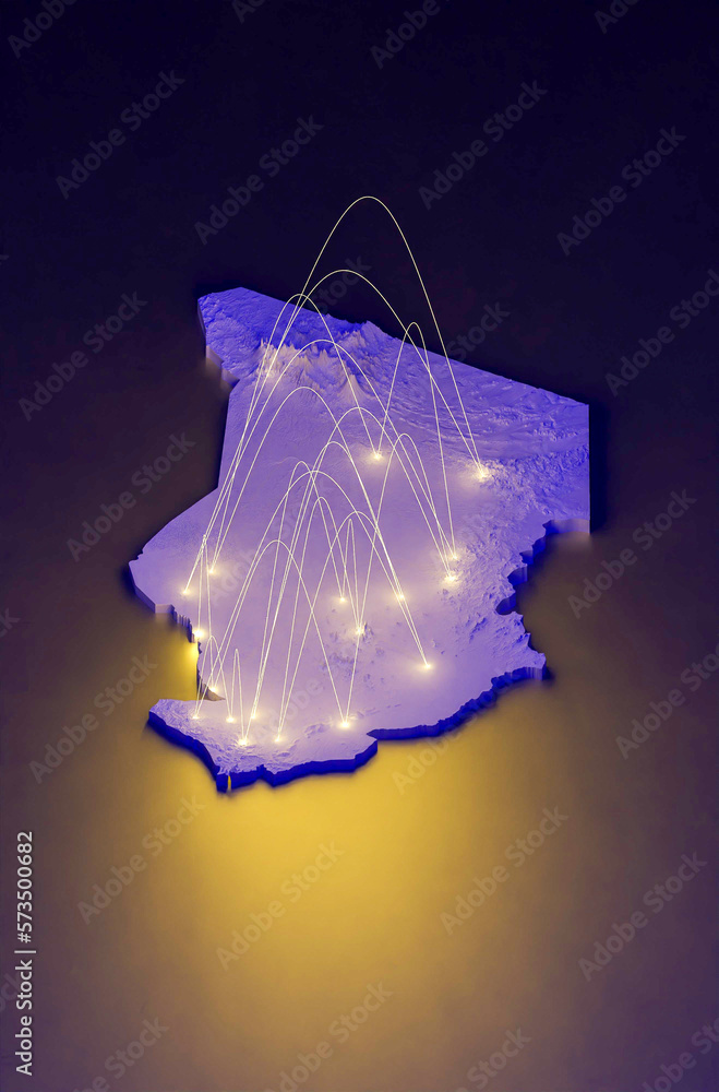 Chad concept map, map of Chad suitable for technology, export, smart ...