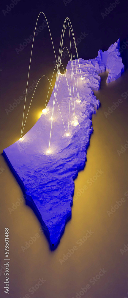 Israel concept map, map of Israel suitable for technology, export ...