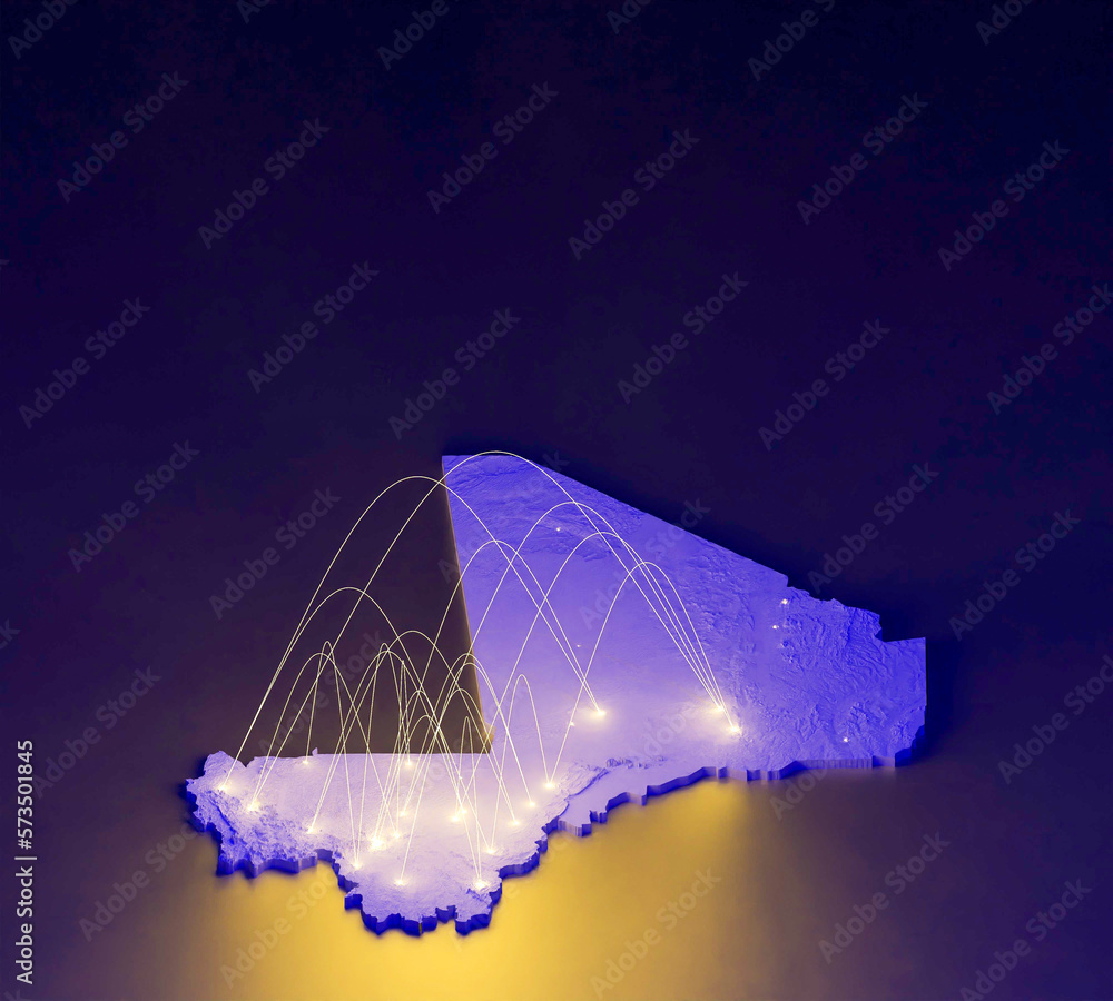 Mali concept map, map of Mali suitable for technology, export, smart ...