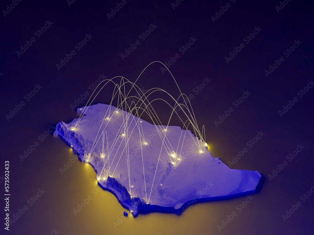 Saudi Arabia concept map, map of Saudi Arabia suitable for technology ...